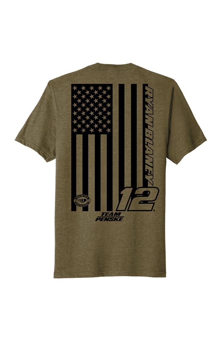 TEAM PENSKE Men's Team Penske Olive Ryan Blaney 2023 #12 American Flag ...