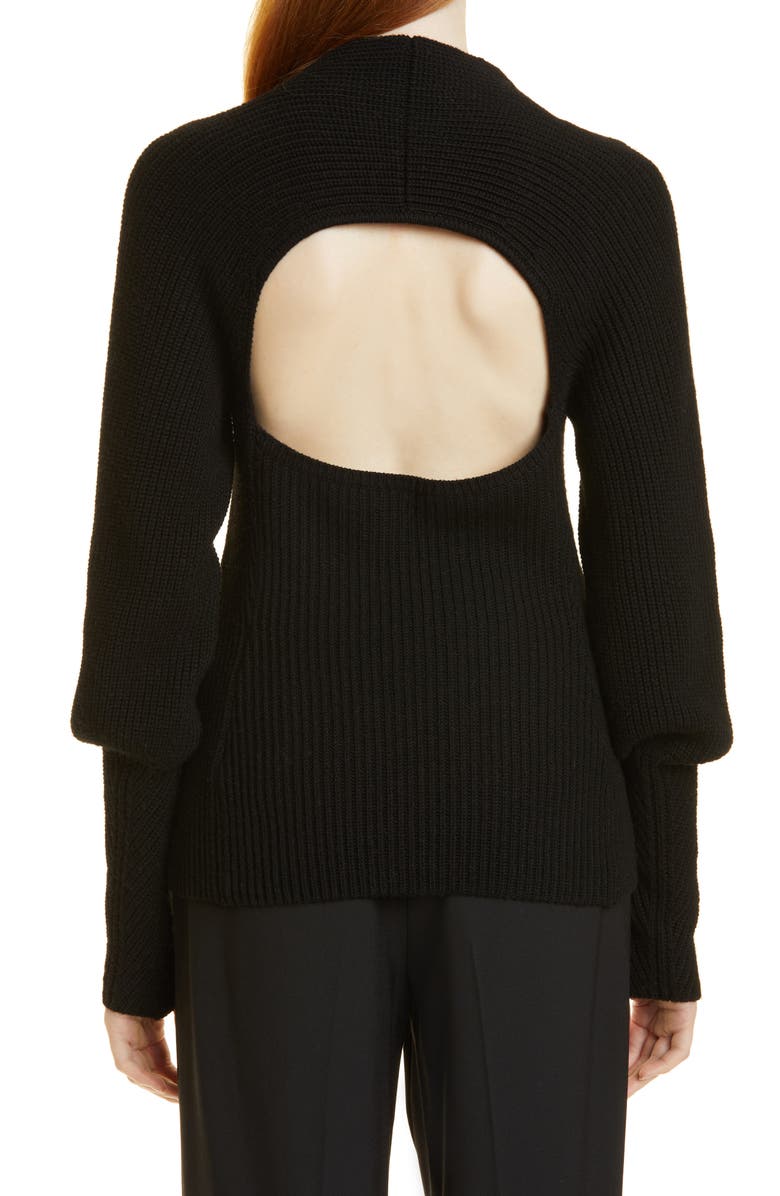 Rebecca Taylor RebeccaTaylor Backless Mock Neck Merino Wool Sweater ...