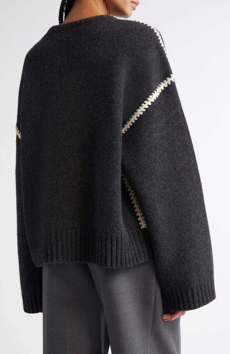 TOTEME Shell Stitch Trim Wool, Cashmere & Cotton Sweater | Nordstrom