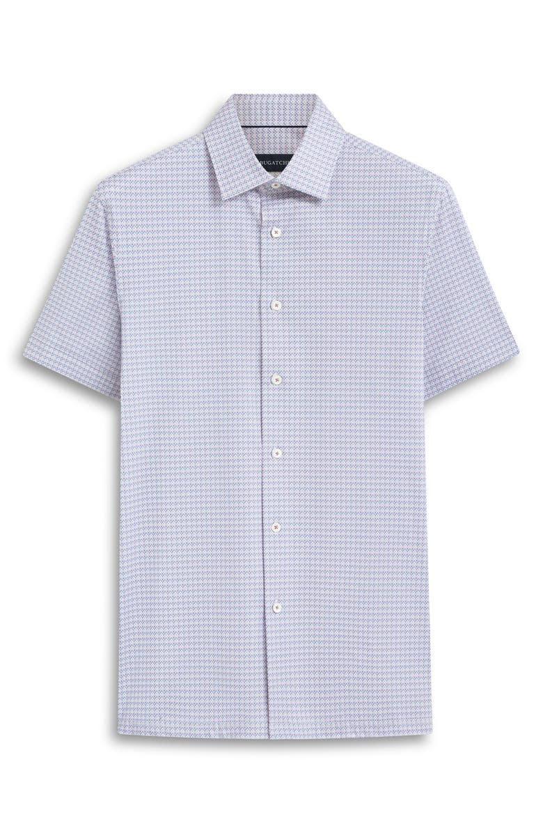 Bugatchi Milo OoohCotton® Diamond Print Short Sleeve Button-Up Shirt ...