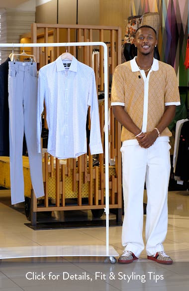 BOSS Hank Kent Slim Fit Check Performance Twill Dress Shirt | Nordstromrack