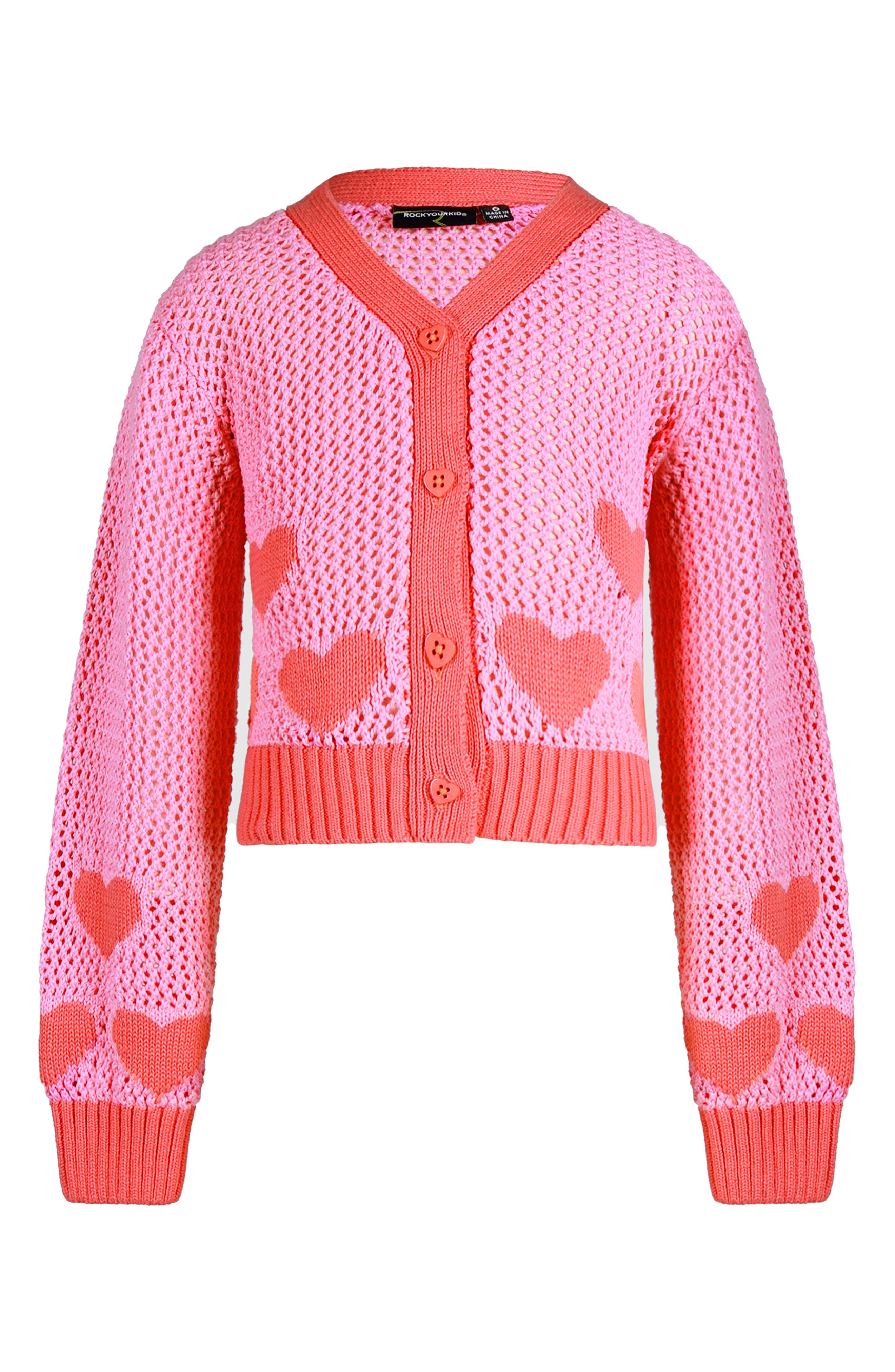 Rock Your Kid Kids' Heart Cotton Cardigan | Nordstrom