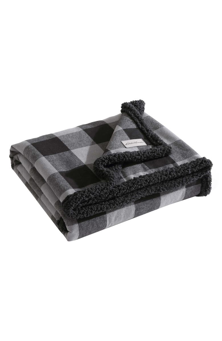 Eddie Bauer Cabin Plaid Faux Shearling Throw Blanket | Nordstromrack