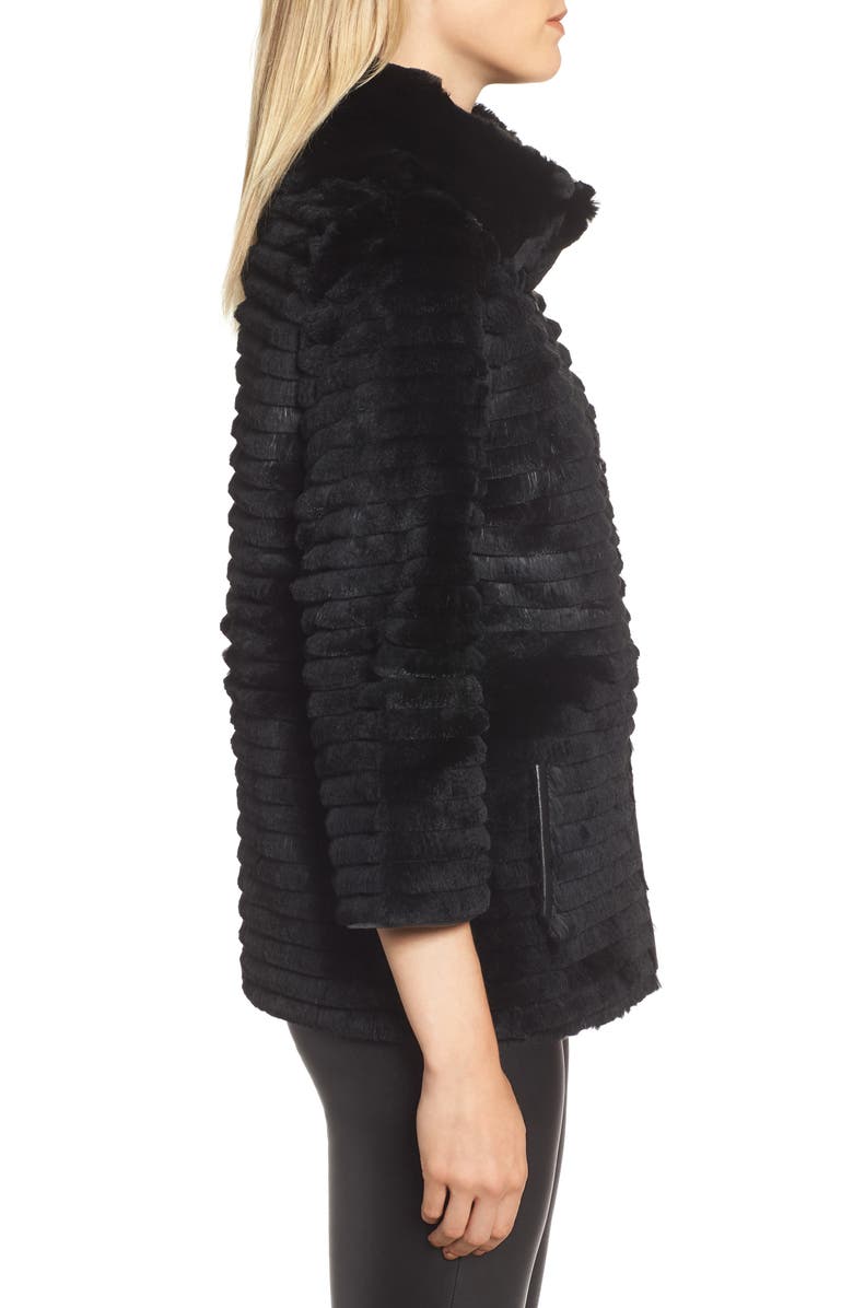 Linda Richards Genuine Rex Rabbit Fur Crop Jacket | Nordstrom