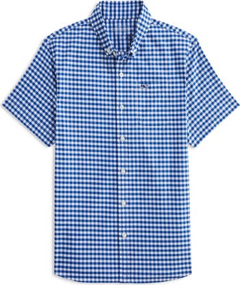 vineyard vines Kids' On-The-Go brrr° Short Sleeve Cotton Button-Down ...