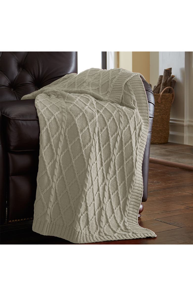 Modern Threads Oversized Diamond Knit Throw - Light Sand | Nordstromrack