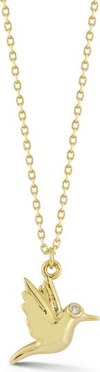 Ember Fine Jewelry 14K Gold Diamond Bird Pendant Necklace | Nordstromrack