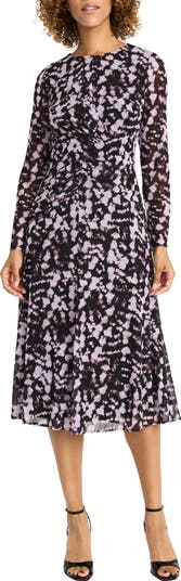 Maggy London Long Sleeve Ruched Midi Dress | Nordstromrack