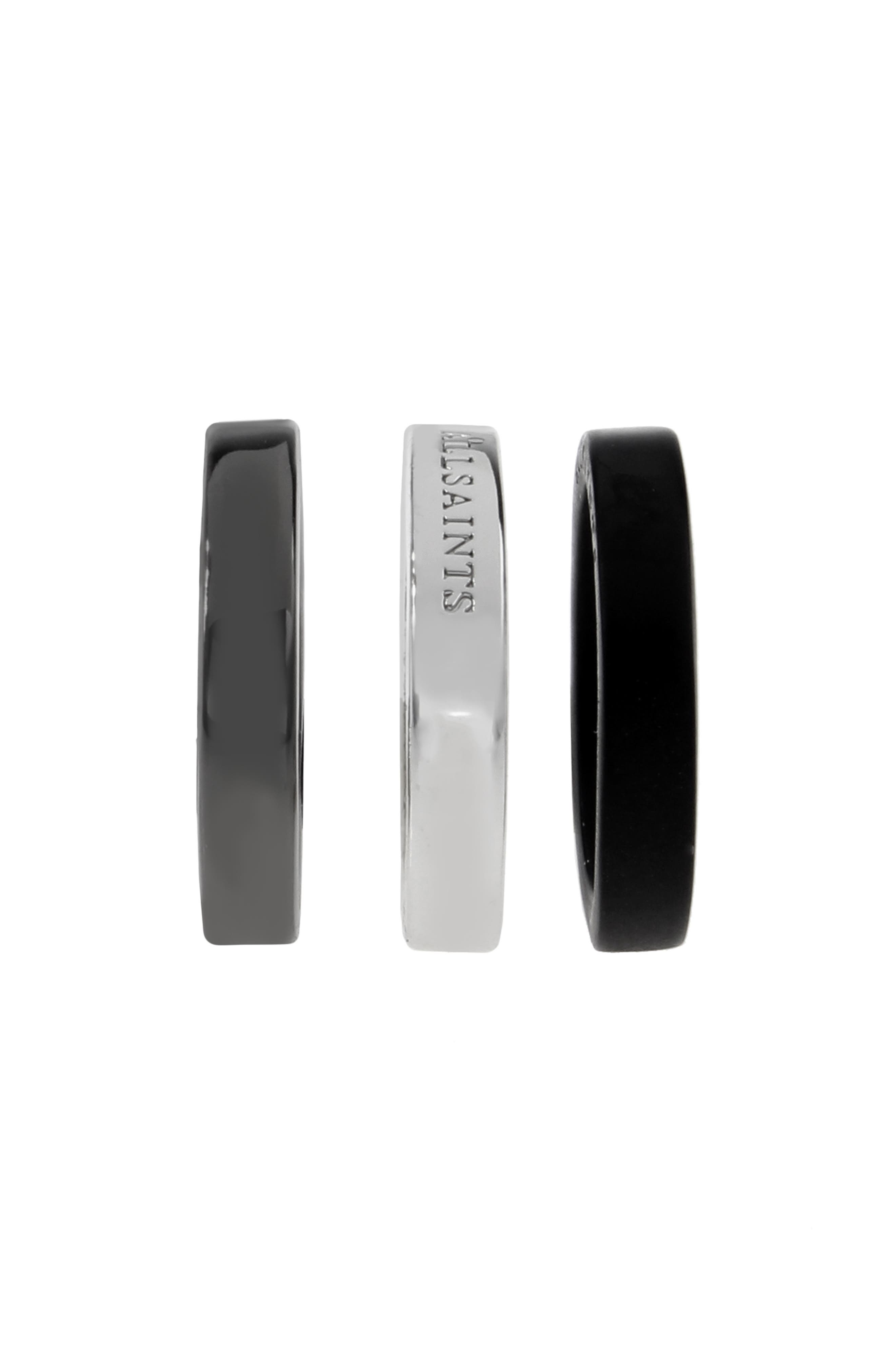 AllSaints Set of 3 Band Stacking Rings | Nordstromrack