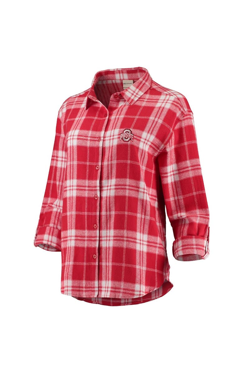 UG APPAREL Women's Scarlet Ohio State Buckeyes Missy Boyfriend Plaid ...