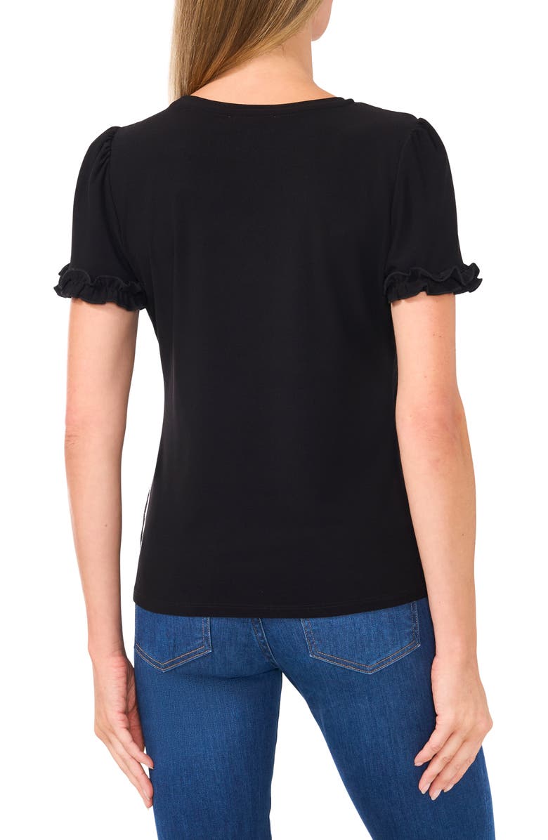 CeCe Ruffle Sleeve Crepe Knit Top | Nordstrom