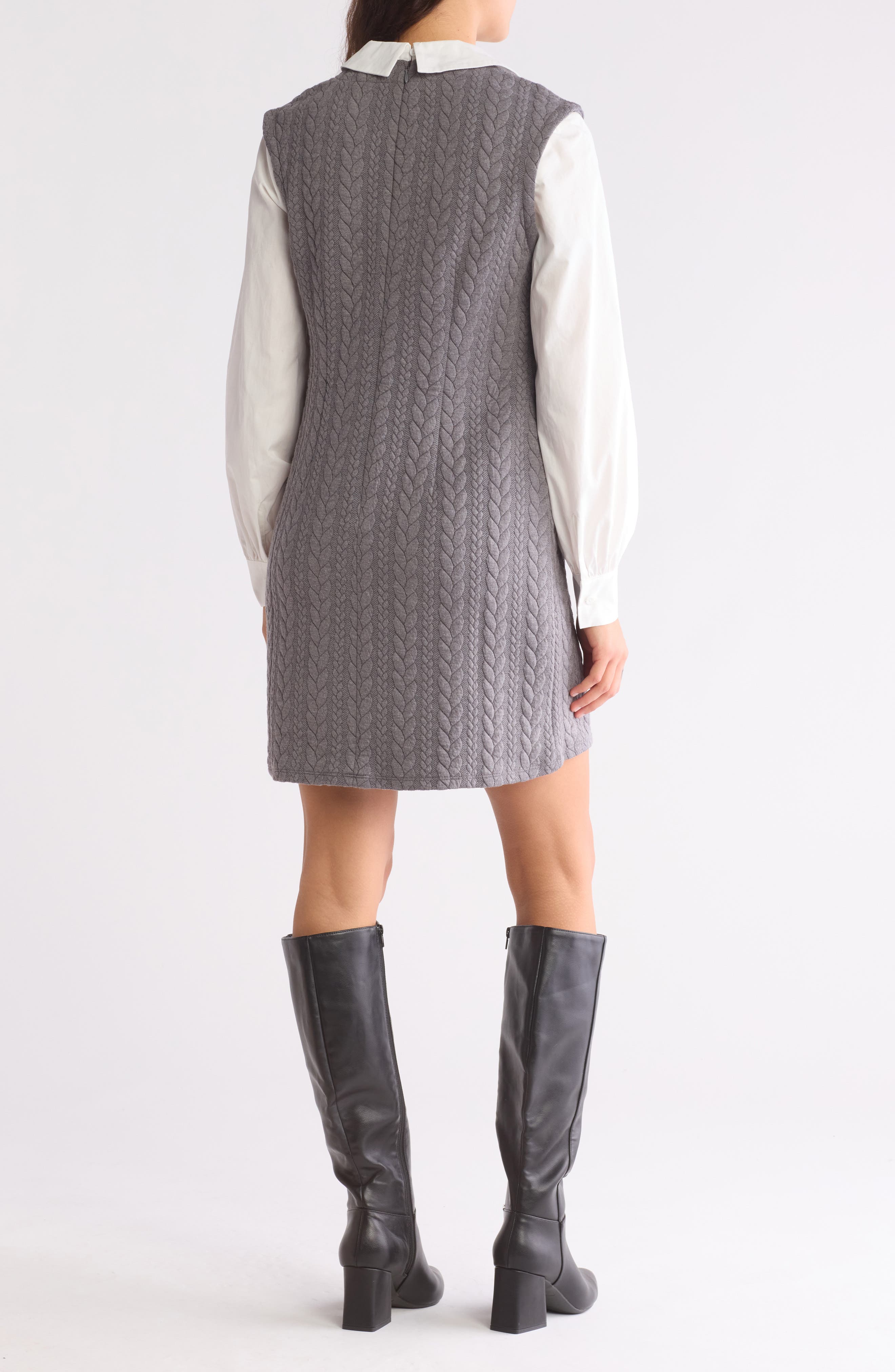 Eliza J Long Sleeve Twofer Shirtdress | Nordstromrack
