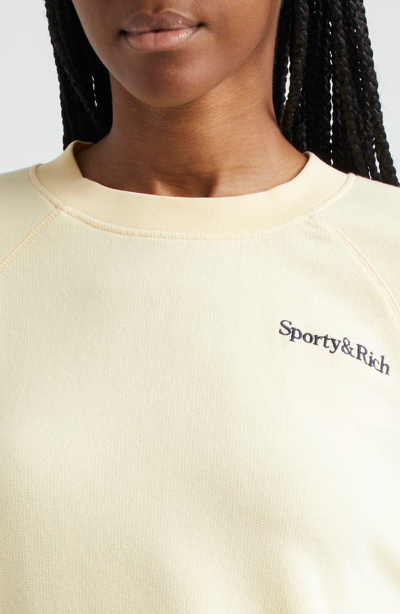 Sporty & Rich Embroidered Logo Cotton Graphic Sweatshirt | Nordstromrack