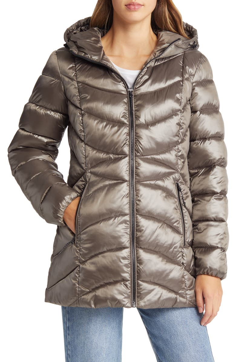 Cole Haan Faux Down A-Line Hooded Jacket | Nordstromrack