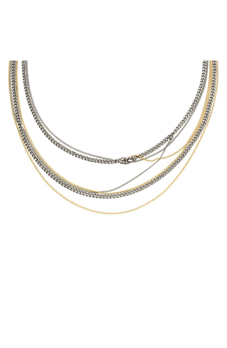 AllSaints Two-Tone Layered Chain Necklace | Nordstromrack