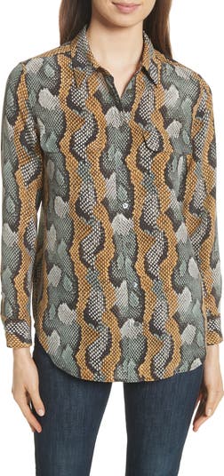 Equipment Slim Signature Python Print Silk Shirt | Nordstrom