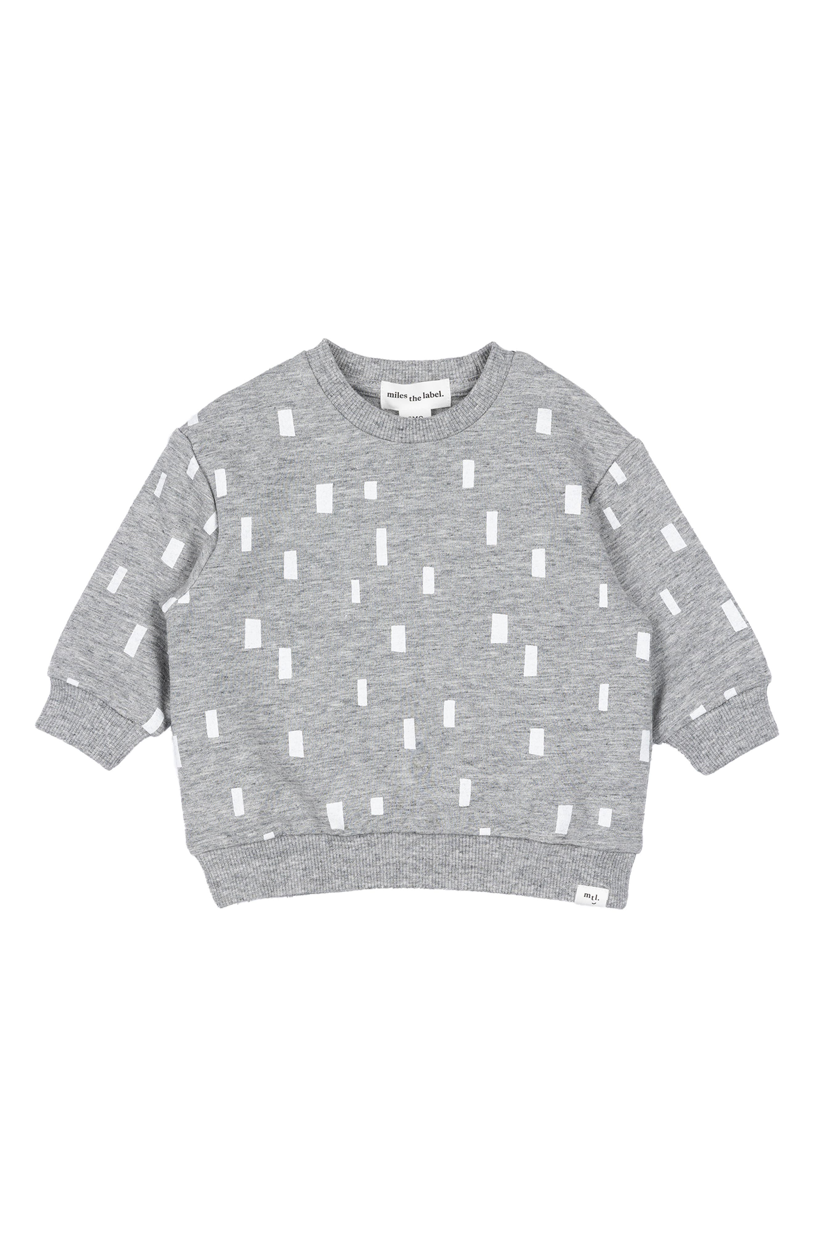 MILES THE LABEL Block Print French Terry Sweatshirt | Nordstrom