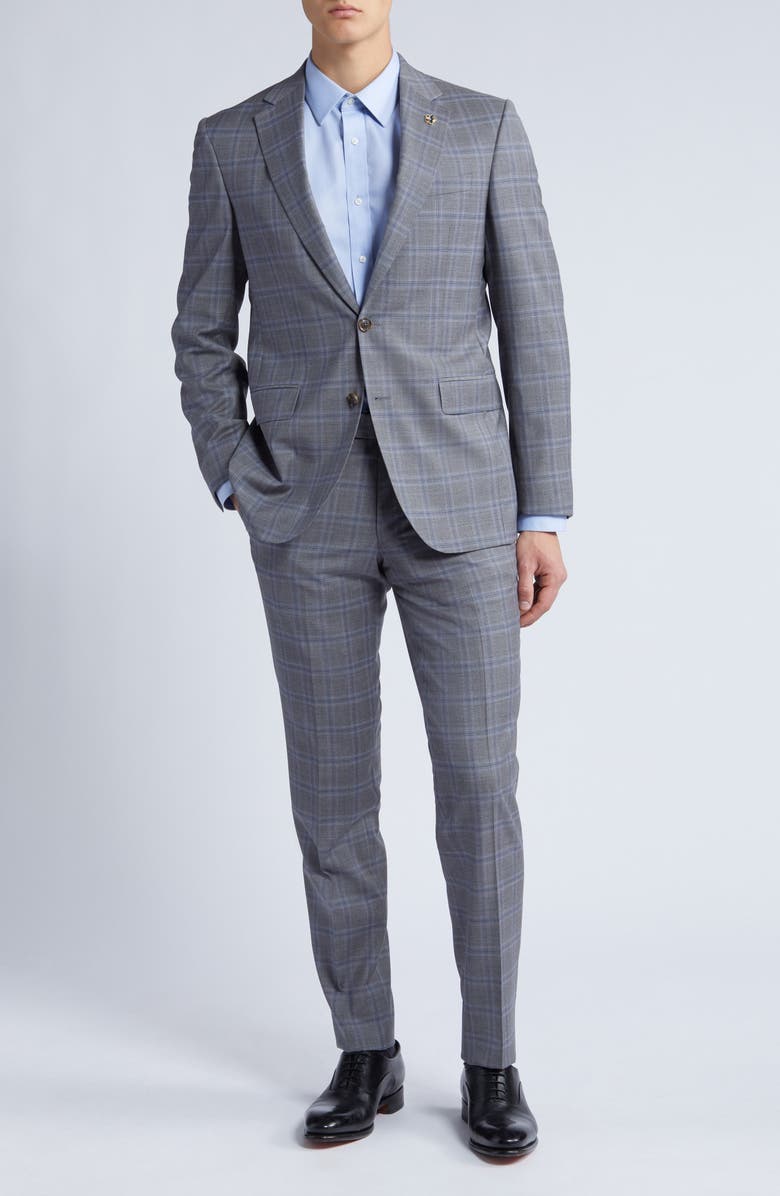 Ted Baker London Jay Slim Fit Windowpane Check Wool Suit | Nordstromrack