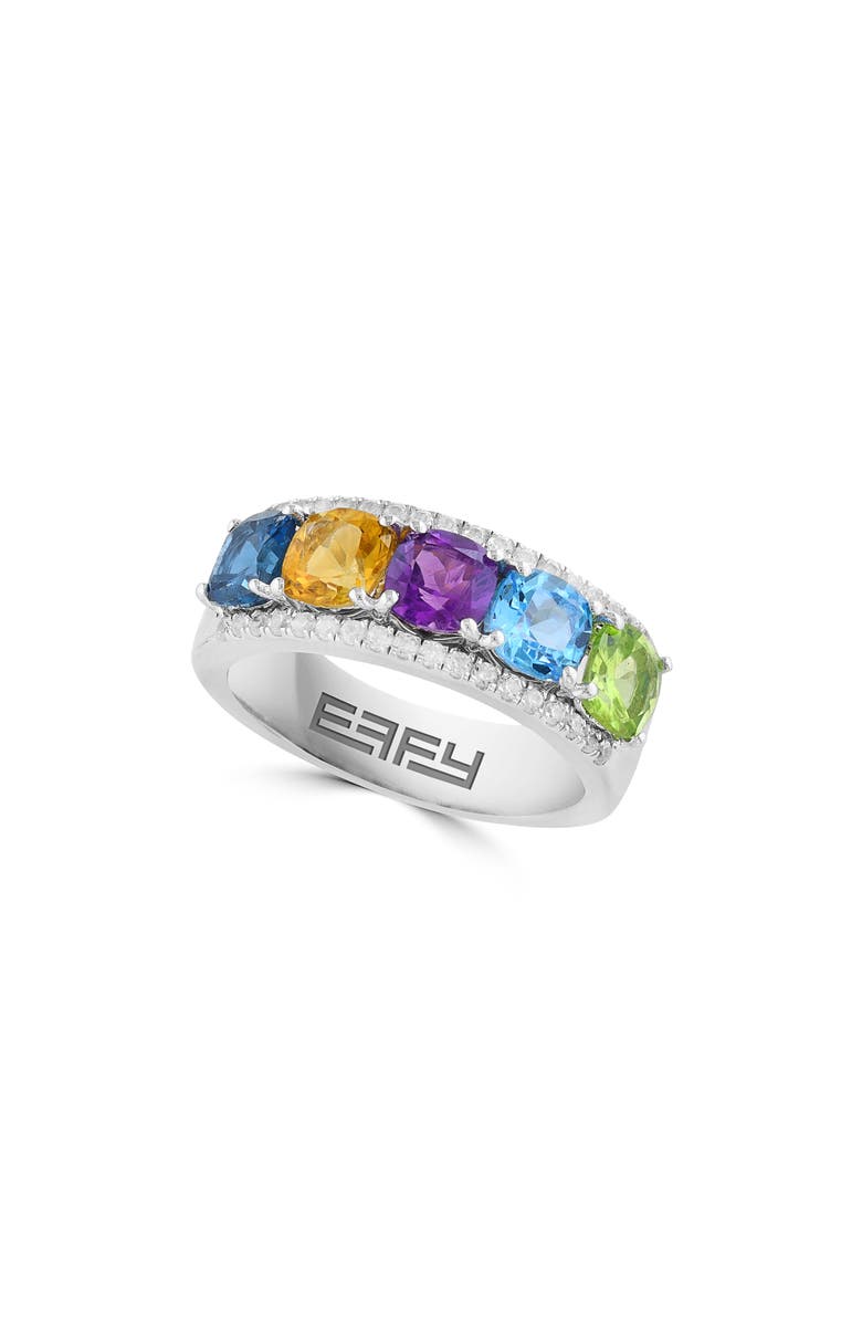 EFFY Sterling Silver Rainbow Gemstone Band Ring | Nordstromrack