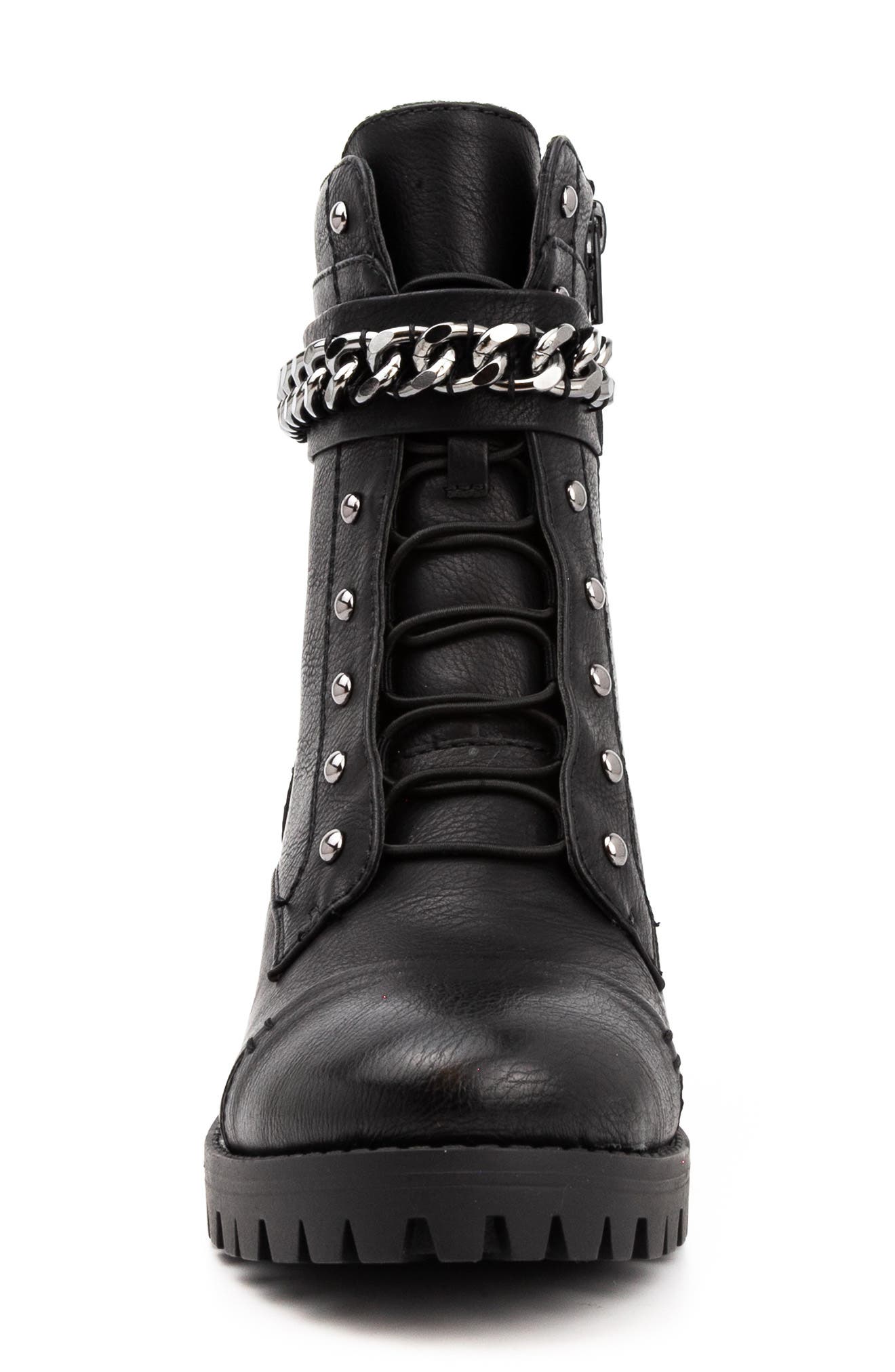Sugar Chain Lug Sole Faux Leather Combat Boot | Nordstromrack