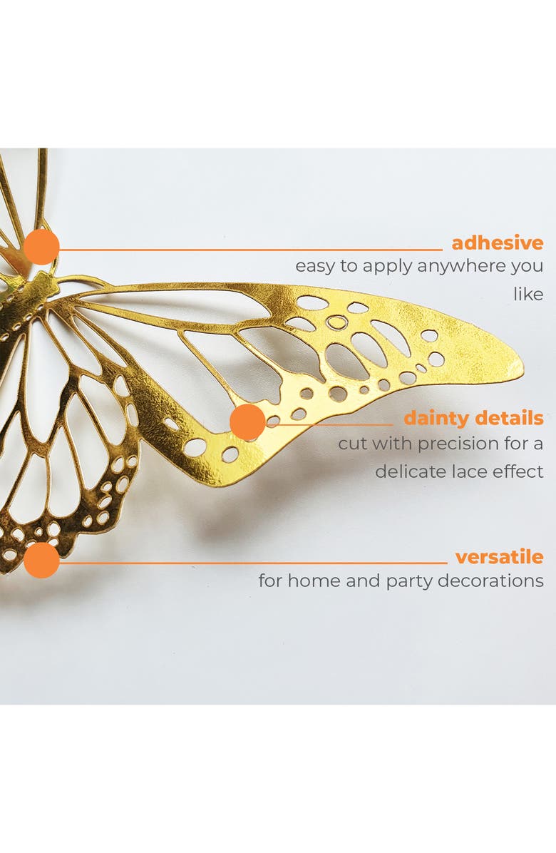 WALPLUS Gold Floral 3D Butterflies Mix | Nordstromrack