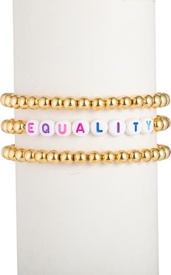 EYE CANDY LOS ANGELES Equality 18K Gold Plated 3-Piece Bracelet Set ...