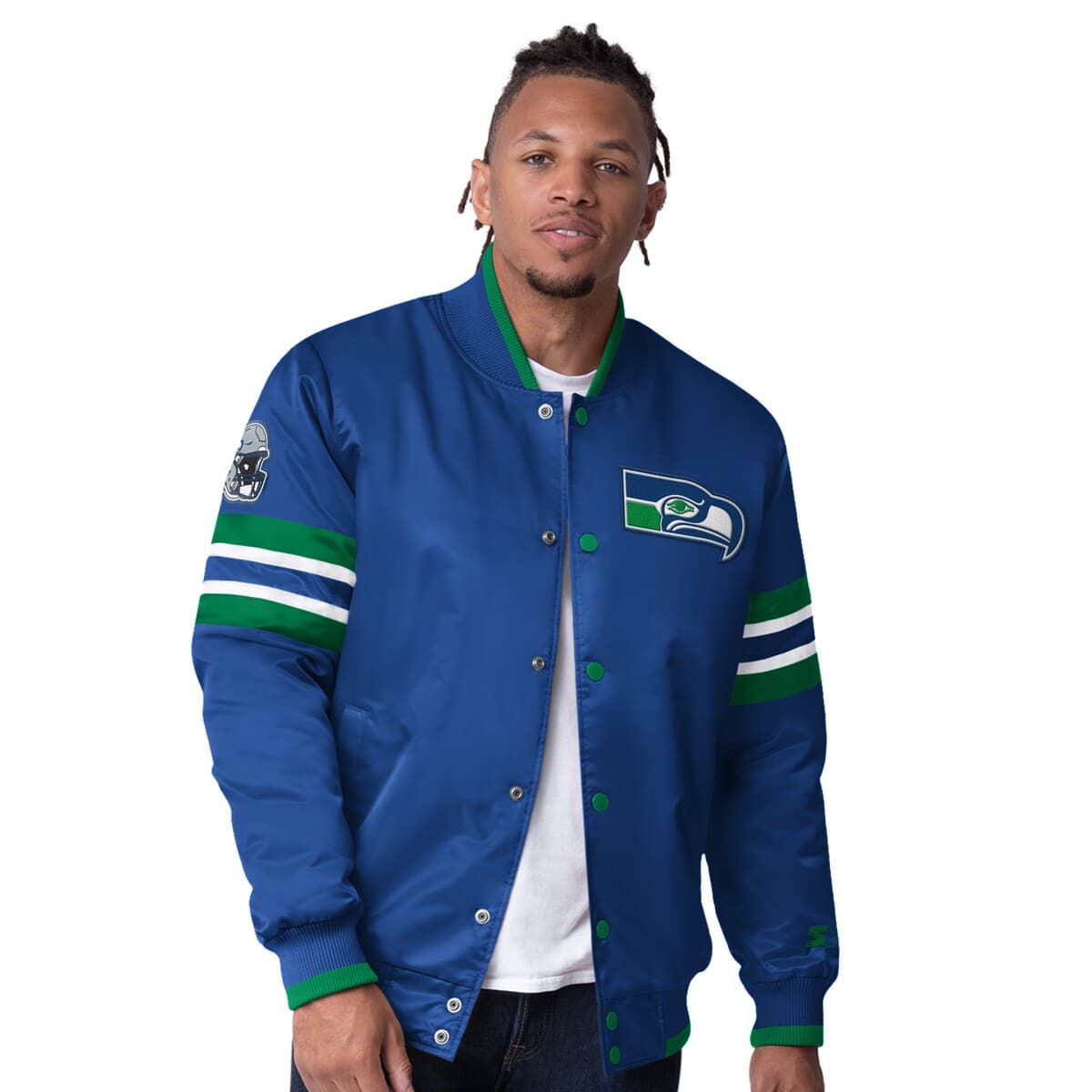Starter Royal Seattle Seahawks Vintage Logo Scout I Full-snap Varsity ...