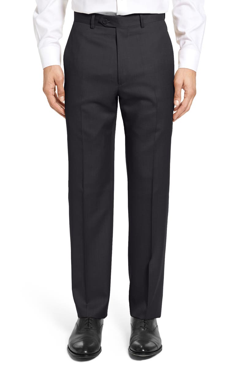 Santorelli Flat Front Twill Wool Dress Pants | Nordstromrack
