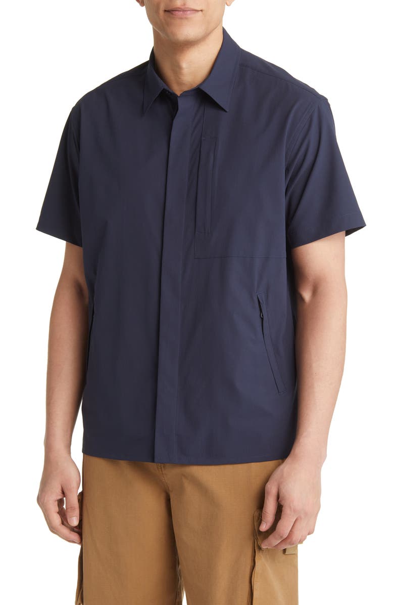 Woolrich Anytime Short Sleeve Zip Pocket Button-Up Shirt | Nordstromrack