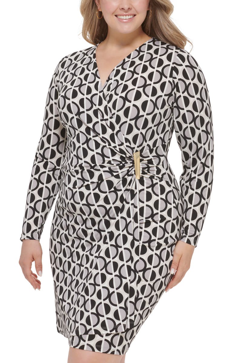 Calvin Klein Geo Side Bar Wrap Dress | Nordstromrack