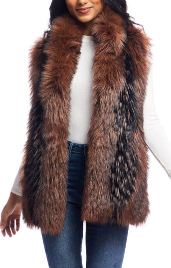 Womens faux fur vest store