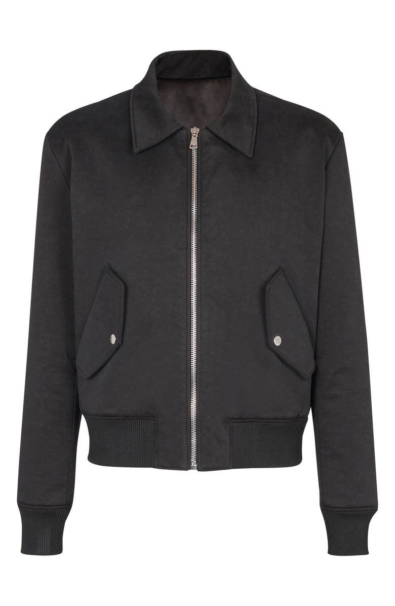Balmain Vintage Logo Stretch Cotton Bomber Jacket | Nordstromrack