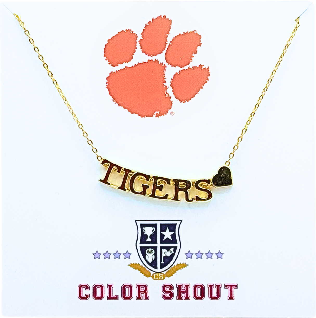 Color Shout Clemson University Gold Heart Necklace | Nordstrom