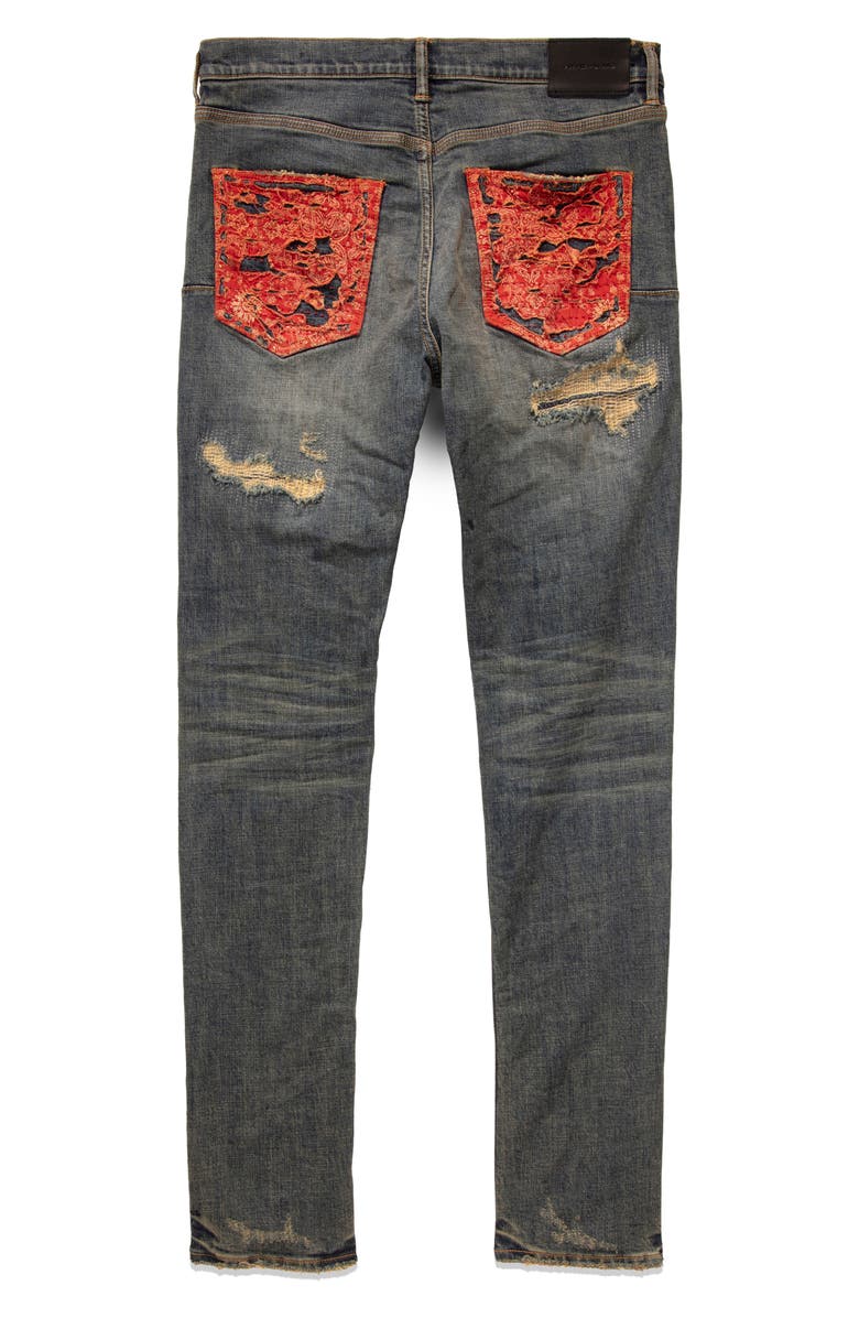 PURPLE BRAND Distressed Quilted Pocket Skinny Jeans | Nordstromrack