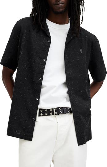 AllSaints Bryant Relaxed Fit Neppy Camp Shirt | Nordstrom