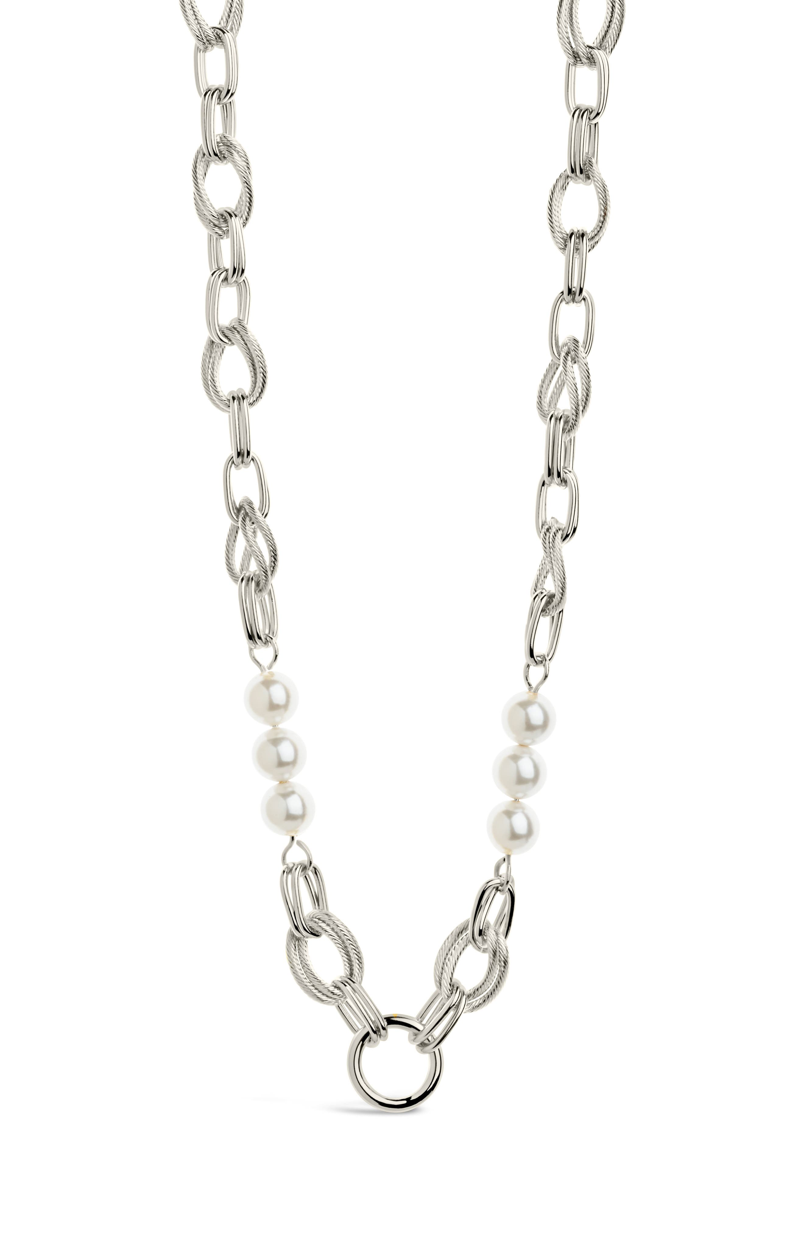 Sterling Forever Ivanna Faux Pearl Chain Necklace | Nordstromrack
