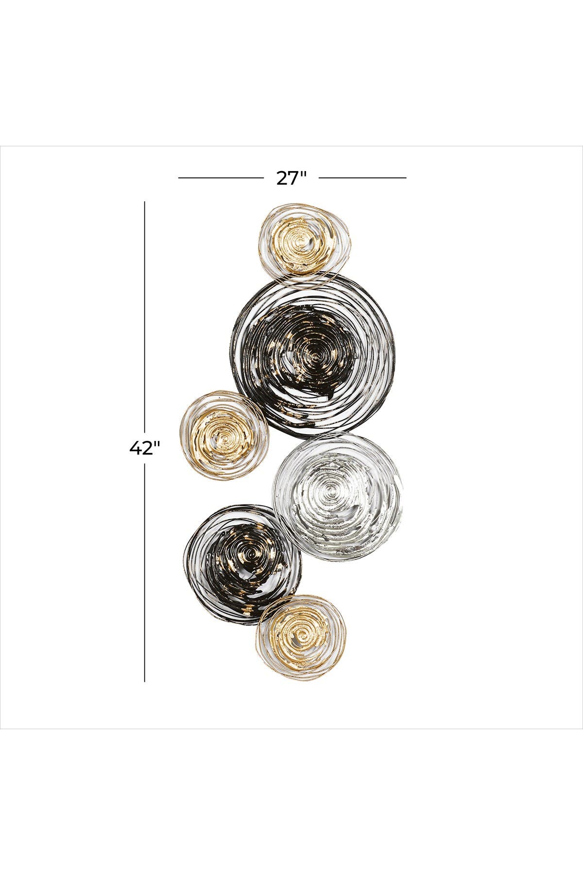 WILLOW ROW Goldtone Metal Plate Wall Decor with Textured Pattern ...