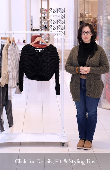 FRAME The Bubble Cotton Blend Crop Cardigan | Nordstromrack