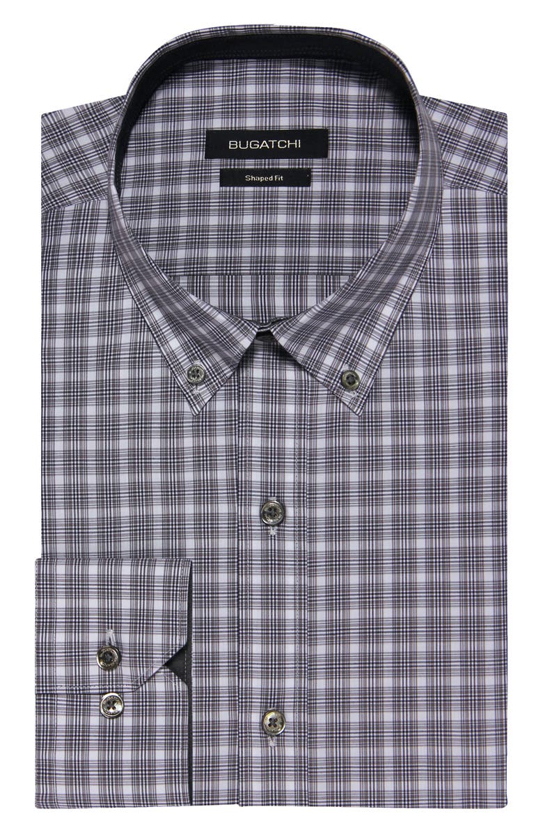 Bugatchi Shaped Fit Plaid Stretch Button-Down Shirt | Nordstrom