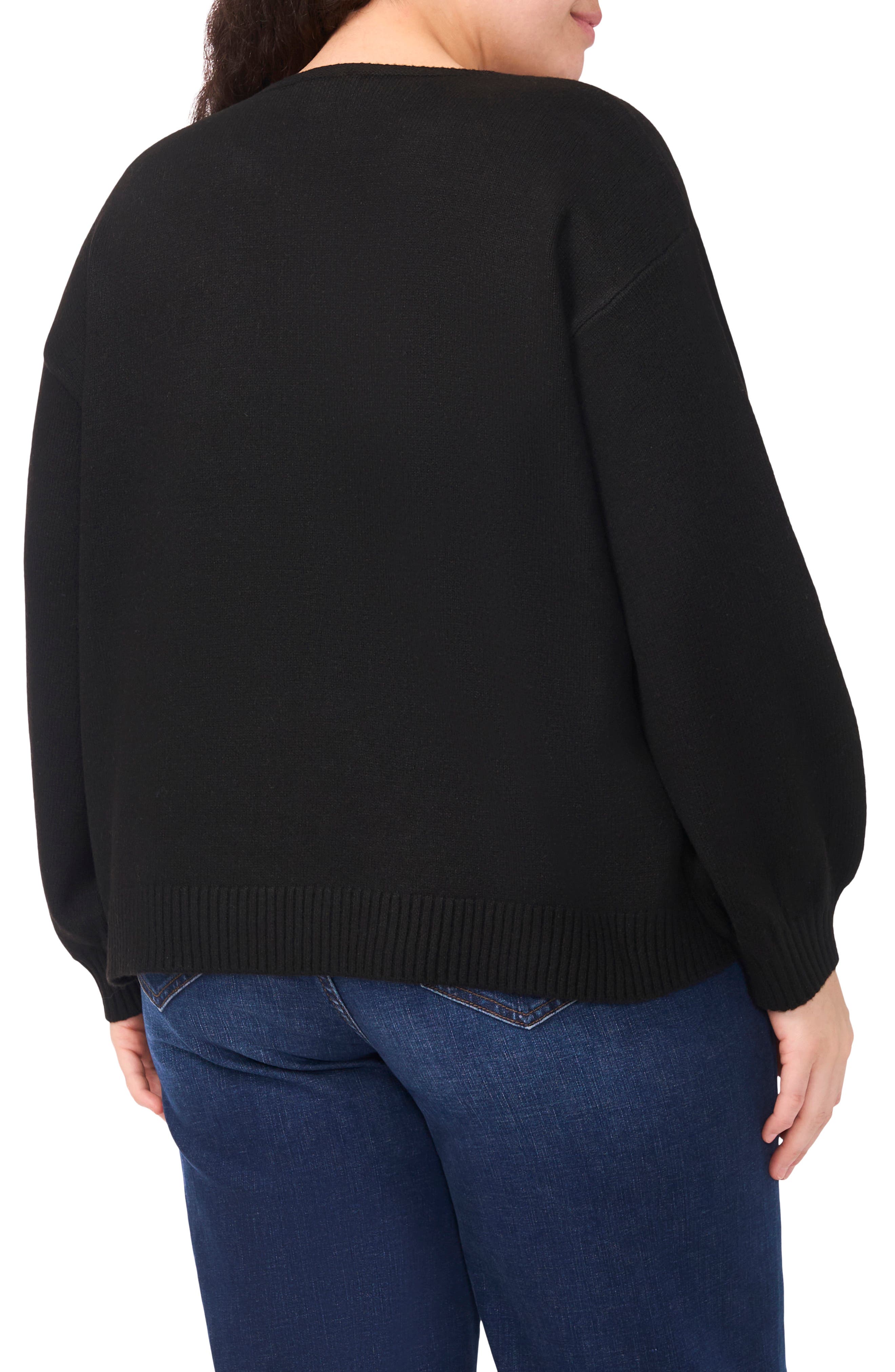 CeCe Velvet Bow Closure Cardigan | Nordstrom
