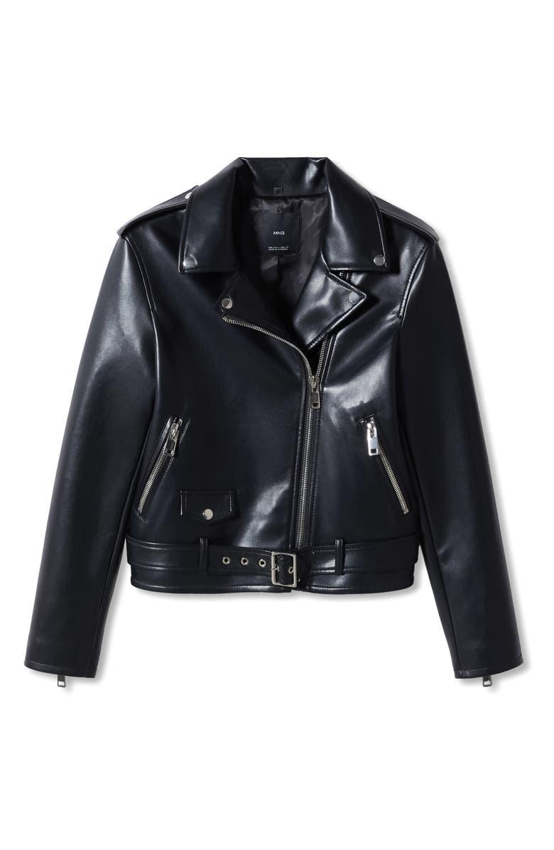MANGO Faux Leather Biker Jacket | Nordstromrack