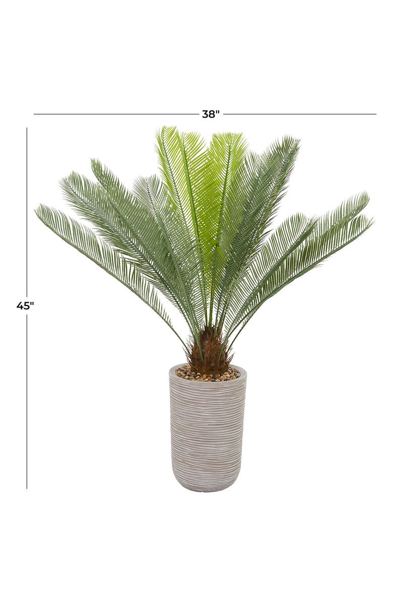GINGER BIRCH STUDIO Green Faux Foliage Sago Palm Artificial Plant with ...