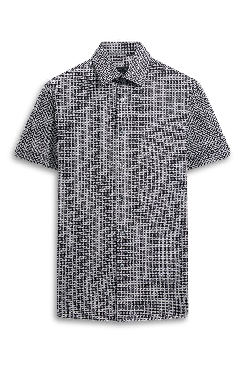 Bugatchi Milo OoohCotton® Chain Link Print Short Sleeve Button-Up Shirt ...