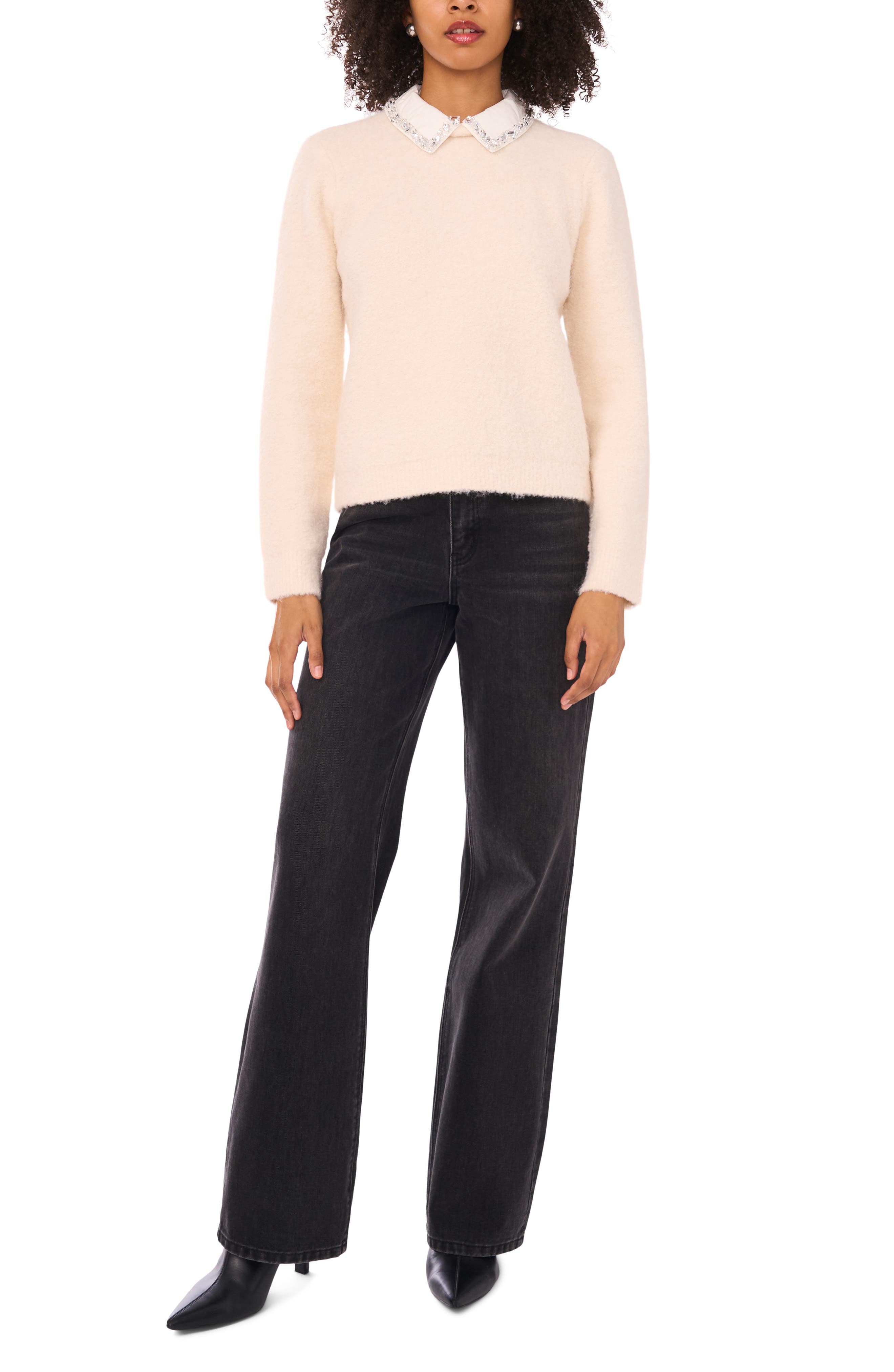 1.STATE Crystal Embellished Collar Sweater | Nordstromrack