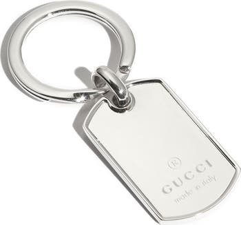 Gucci Sterling Silver Dog Tag Key Ring | Nordstrom