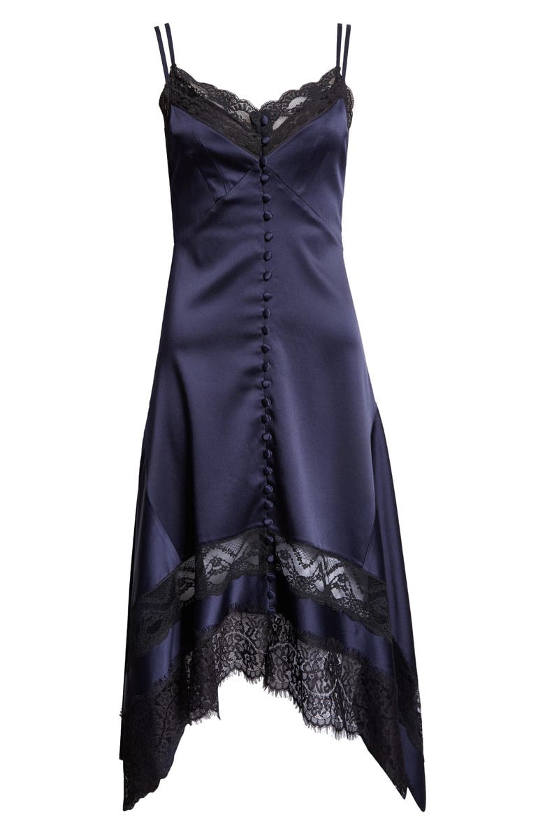 MONSE Lace Trim Handkerchief Hem Midi Dress | Nordstromrack