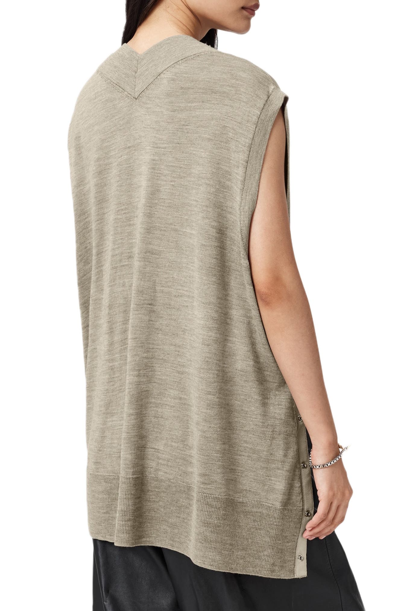 Bern Side Snap Mixed Media Sweater Tank (Women) | Nordstromrack