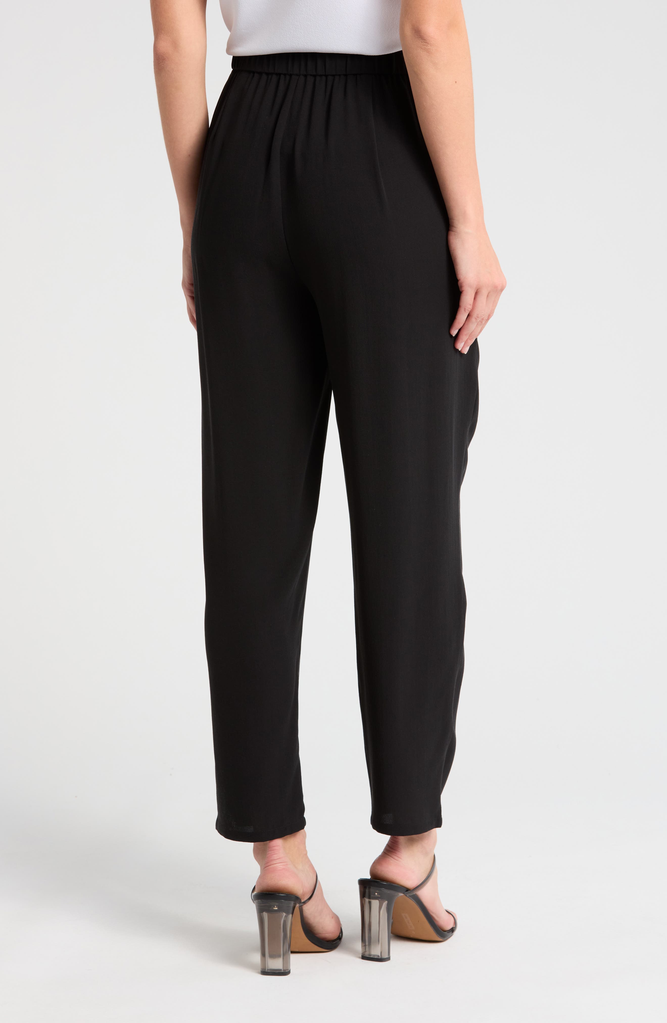 Eileen Fisher High Waist Silk Ankle Pants | Nordstromrack