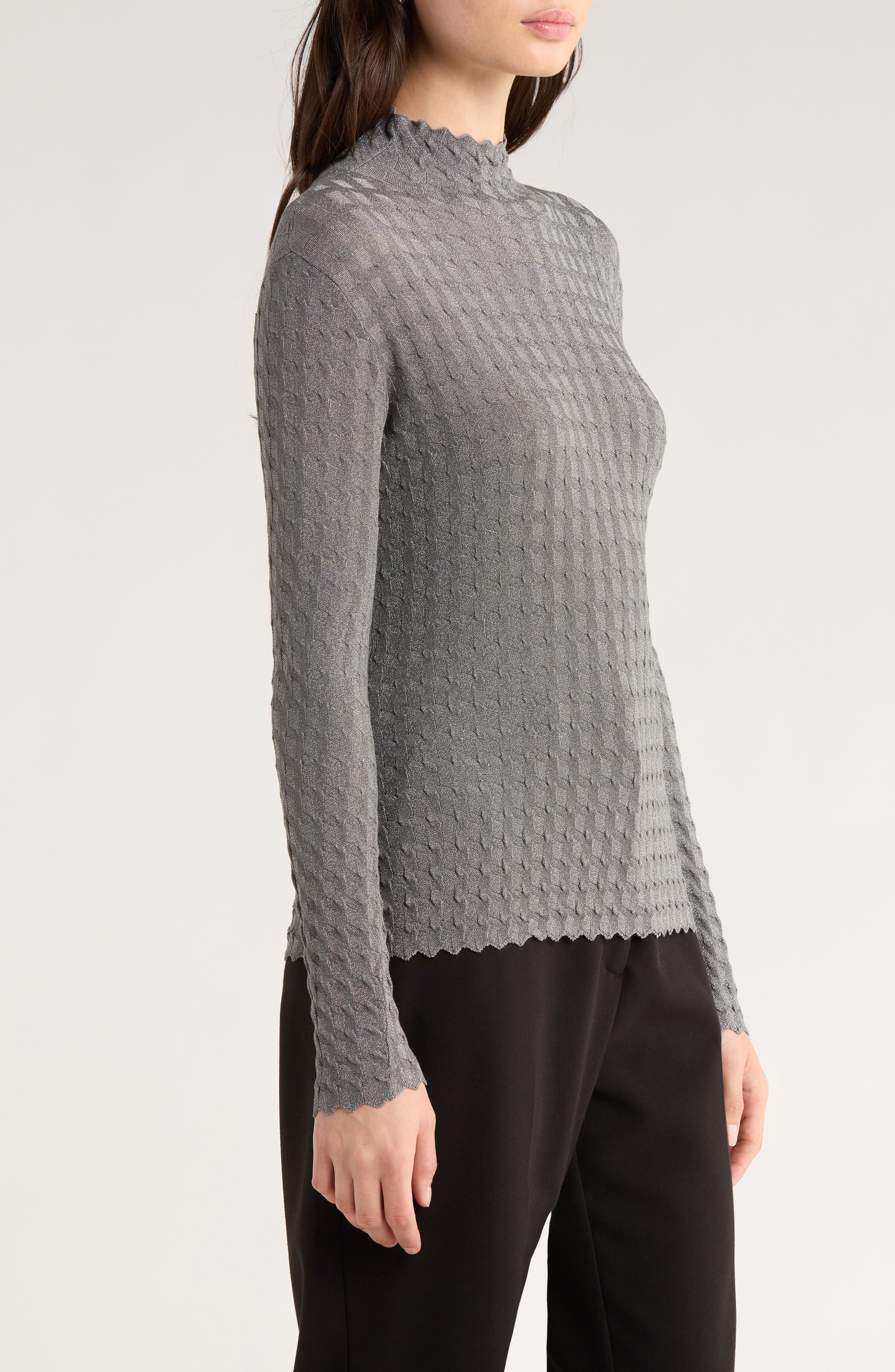 Emporio Armani Metallic Mock Neck Sweater | Nordstrom