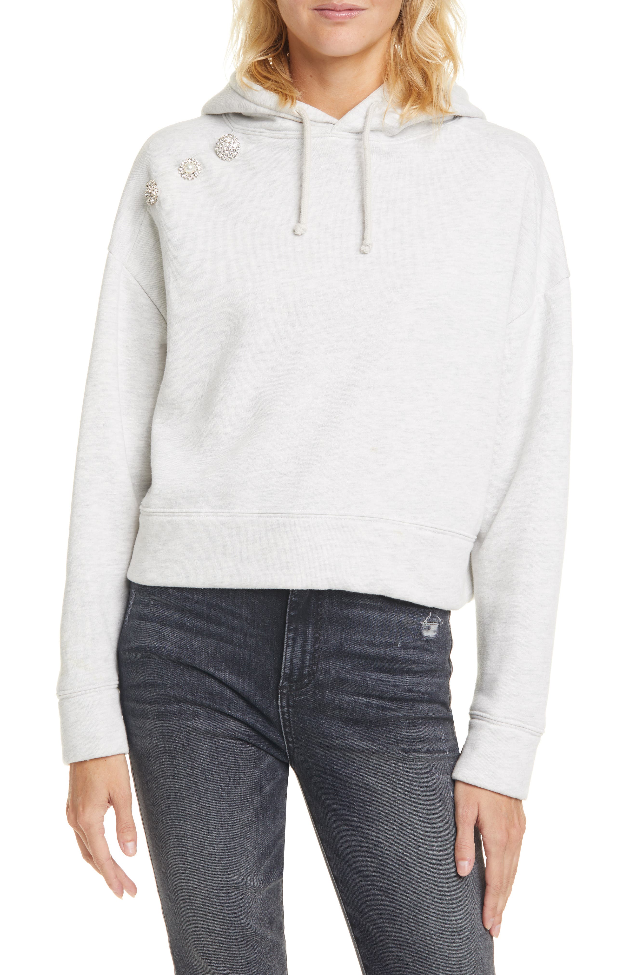 ba&sh Rhinestone Detail Hoodie | Nordstromrack